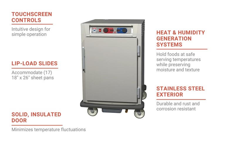 Metro C595-SFS-L 1/2 Height Insulated Mobile Heated Cabinet w/ (17) Pan ...