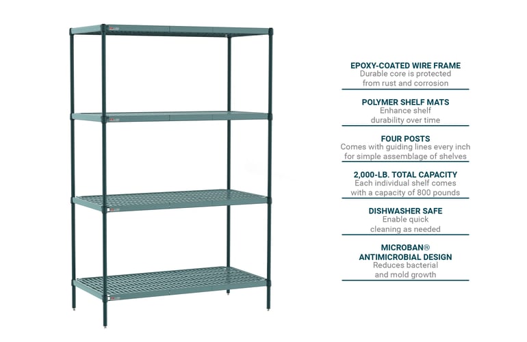 Metro PR-217274K3-S-4 72" NSF 4-Tier Epoxy Coated Wire Shelf Kit ...