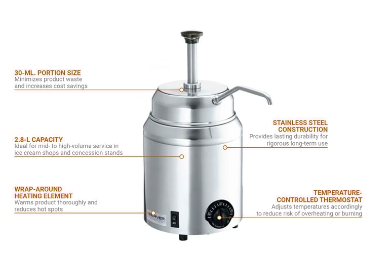 Server 3 qt All Purpose Topping Warmer - 1 oz Increments, 230v (82110)