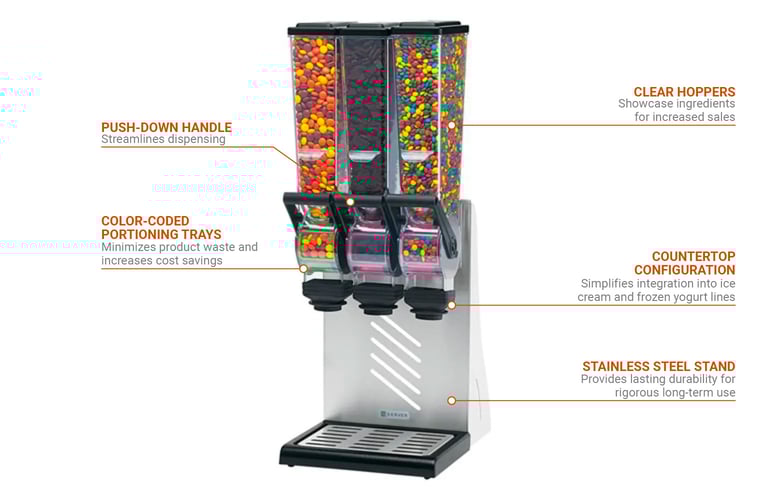 Server 88740 Countertop Dry Product Dispenser w/ (3) 2 Liter Containers ...