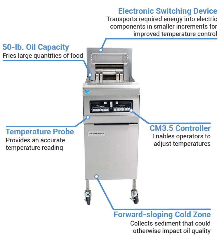 Frymaster RE17TC Electric Fryer - (1) 50 lb Vat, Floor Model, 240v/3ph