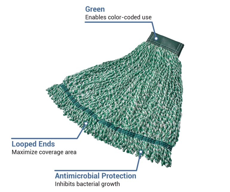 Rubbermaid FGA85306GR00 Large String Mop Head - 5" Headband, Microfiber ...