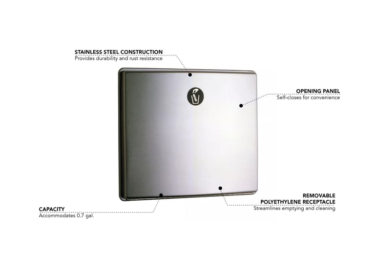 Bobrick B-4354 ConturaSeries Partition Mounted Sanitary Napkin Disposal ...