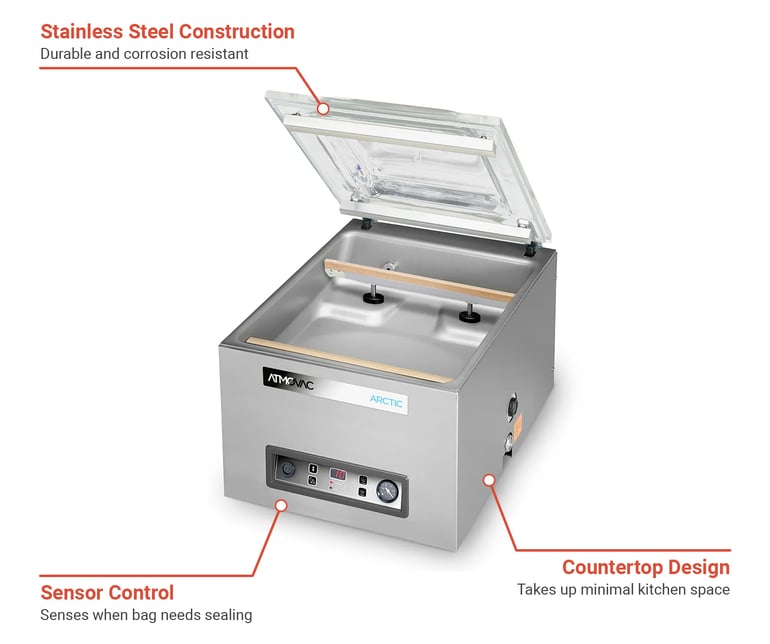 Eurodib ARCTIC16D Atmovac Countertop Vacuum Pack Machine w/ (2) 16 1/2 ...