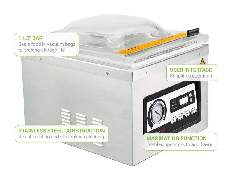 Eurodib DIABLO12 Atomvac Countertop Vacuum Pack Machine w/ 11 1/2" Seal ...