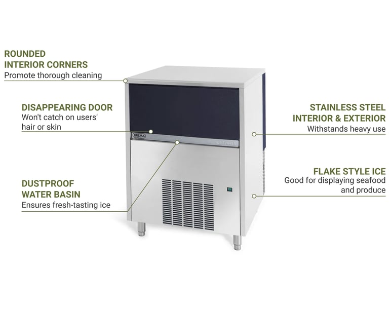 Eurodib GB1504A 29 2/32" W Brema® Flake Undercounter Ice Machine - 368 ...
