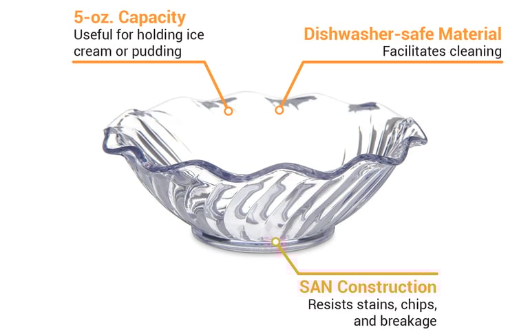 Carlisle 5 oz Tulip Berry Dish - Plastic, Clear (453107)