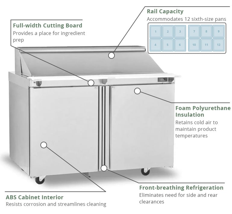 Delfield 4460NP-12 60" Sandwich/Salad Prep Table w/ Refrigerated Base, 115v