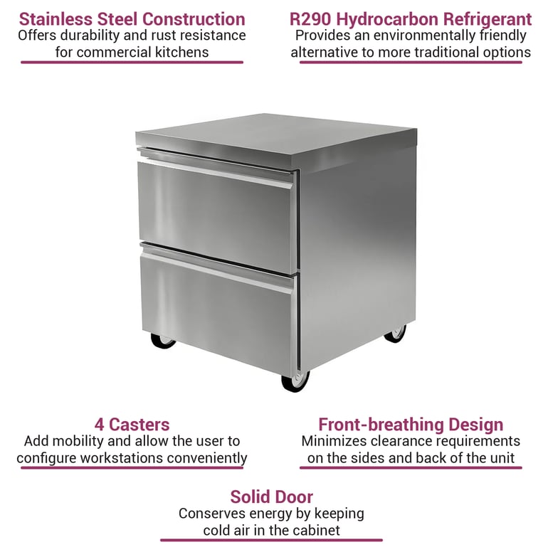 Delfield D4427NP 27"W Undercounter Refrigerator w/ (1) Section & (2 ...