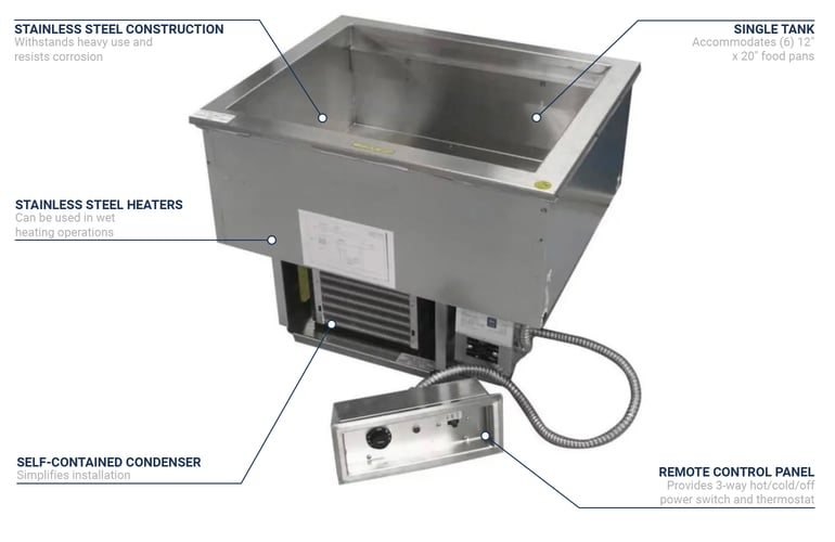 Delfield N8681P Drop-In Hot/Cold Food Well w/ (6) Full Size Pan ...