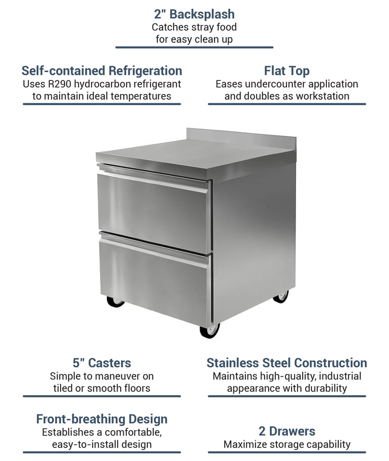 Delfield STD4424NP 24" Worktop Refrigerator w/ (1) Section & (2 ...