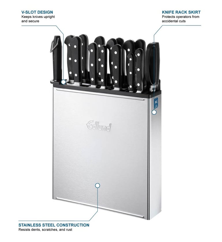 Edlund KR-700 Knife Rack w/ Skirt, High Temperature Inserts