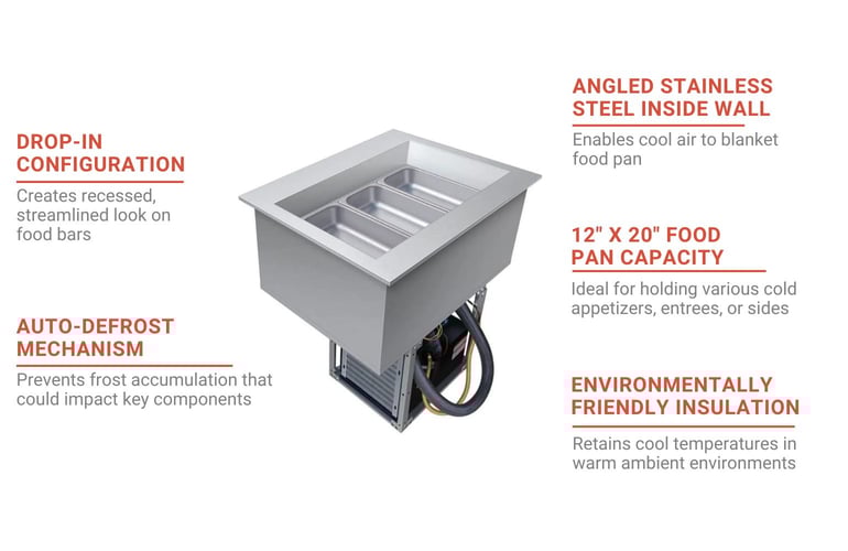 Hatco CWB-1 19" Drop-In Refrigerator w/ (1) Pan Capacity, Cold Wall Cooled, 120v
