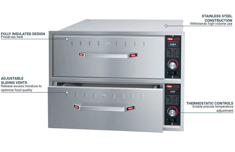 Hatco HDW-2B 28.13"W Built In Warming Drawer w/ (2) 21.5" Compartments ...
