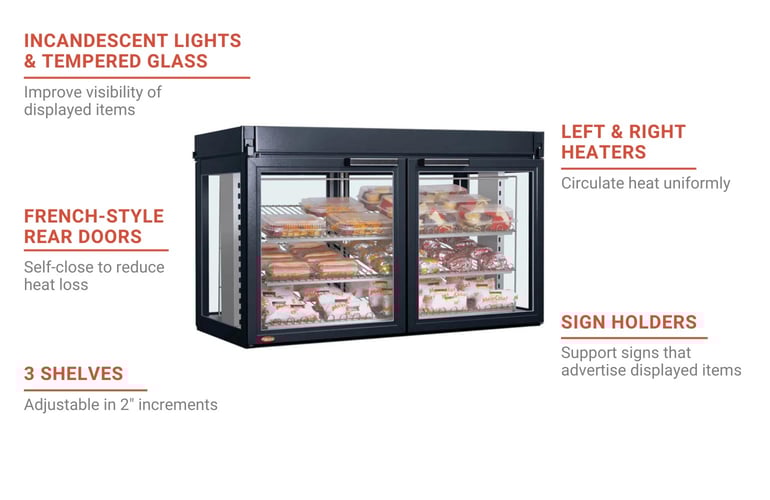 Hatco LFST-48-2X 48 13/16" Self Service Countertop Heated Display Case ...