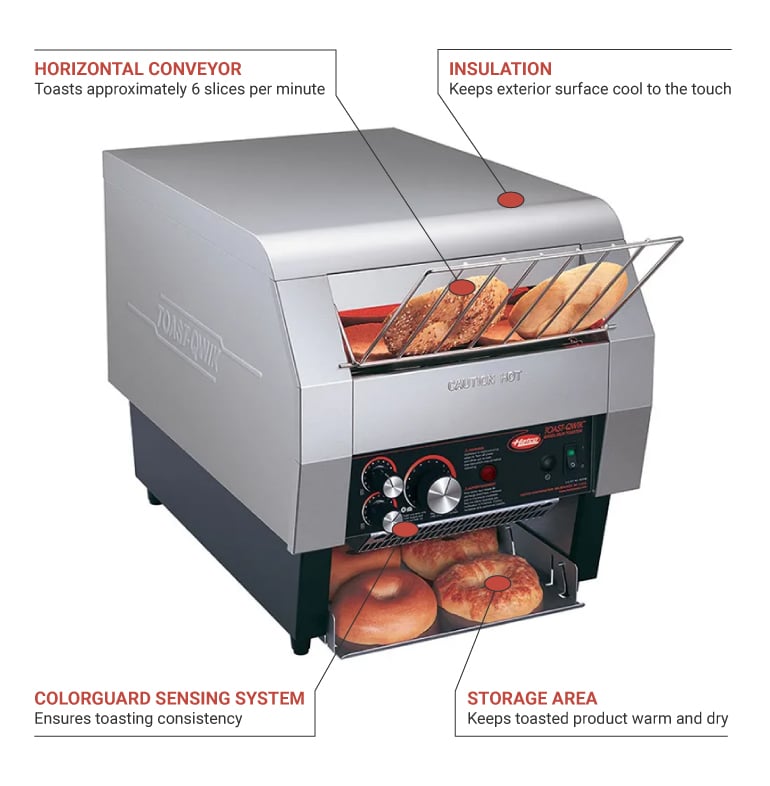 Hatco TQ-400BA Conveyor Toaster - 360 Slices/hr w/ 2" Product Opening ...