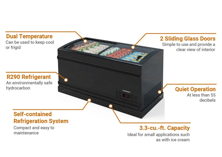 Hussmann BNKR1700A 66 7/8" Arch Series Stand Alone Chest Freezer ...