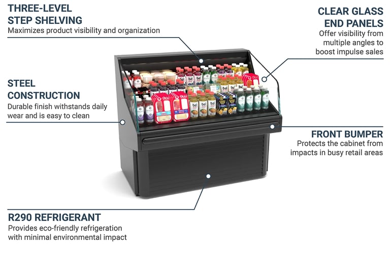 Hussmann SHM4-A 48" Horizontal Open Air Cooler w/ (3) Levels, 115v