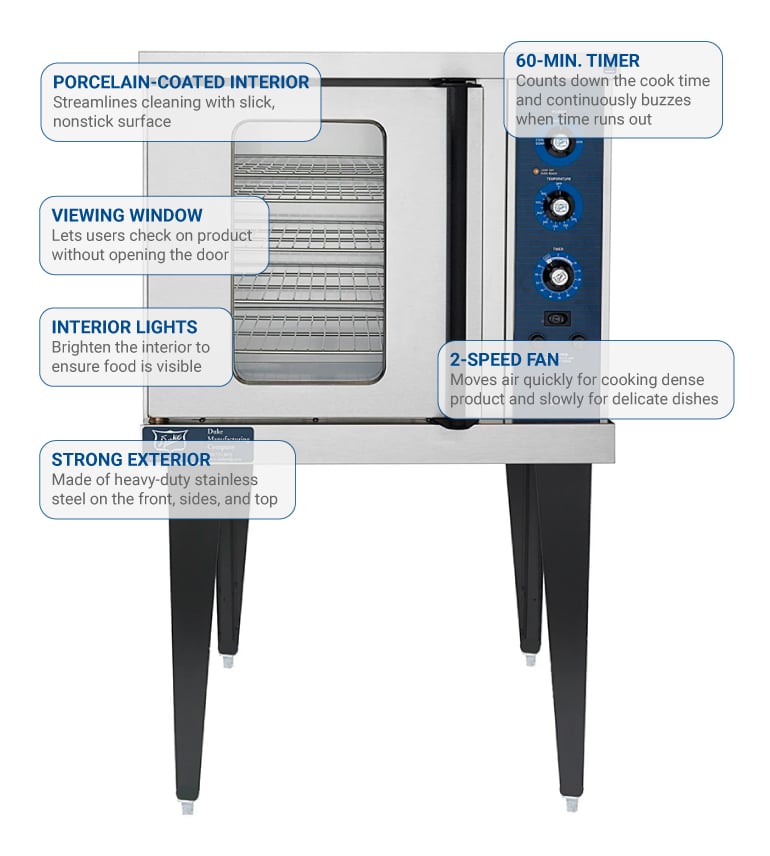Duke 59-E3V Single Half Size Electric Convection Oven - 8.0 kW, 240v/1ph