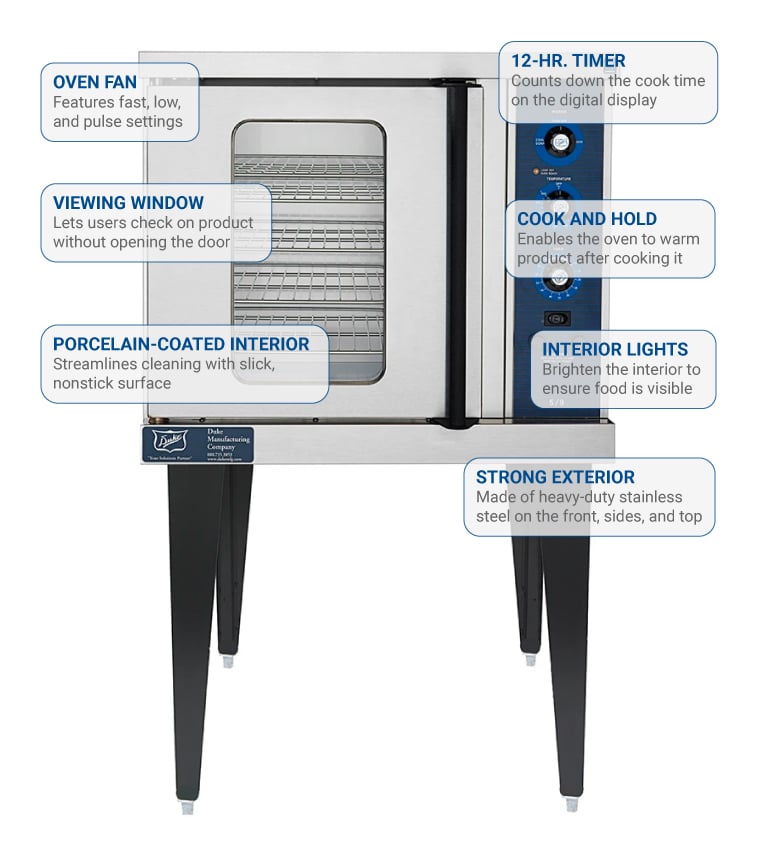 Duke 59-E3XX Single Half Size Electric Convection Oven - 8.0 kW, 208v/3ph