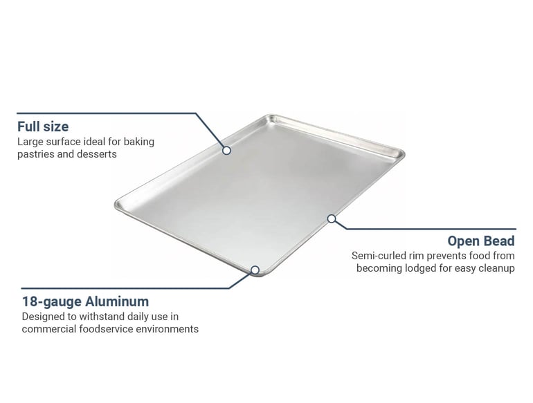 Winco 1826-E 1/1 Full Size Sheet Pan - 26" x 18", 18 gauge Aluminum