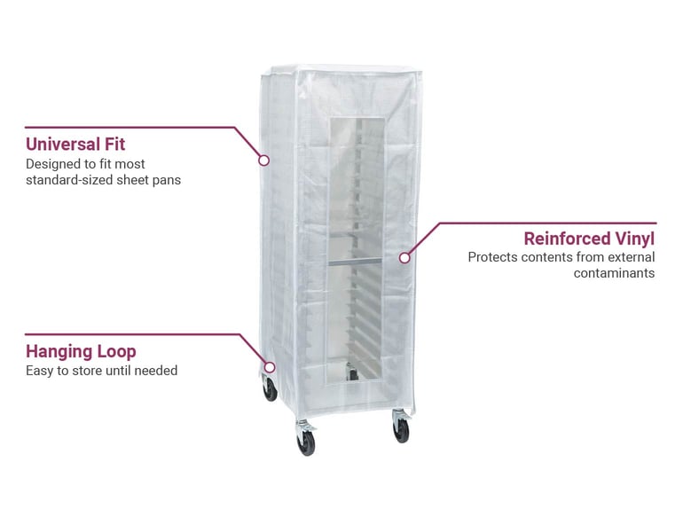Winco ALRK-20-HC Sheet Pan Rack Cover w/ Window for Standard Size Racks