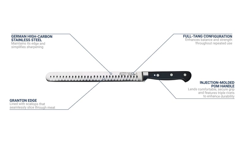 Winco KFP-102 10" Fish/Roast Slicer w/ High Carbon German Steel, 1 ...