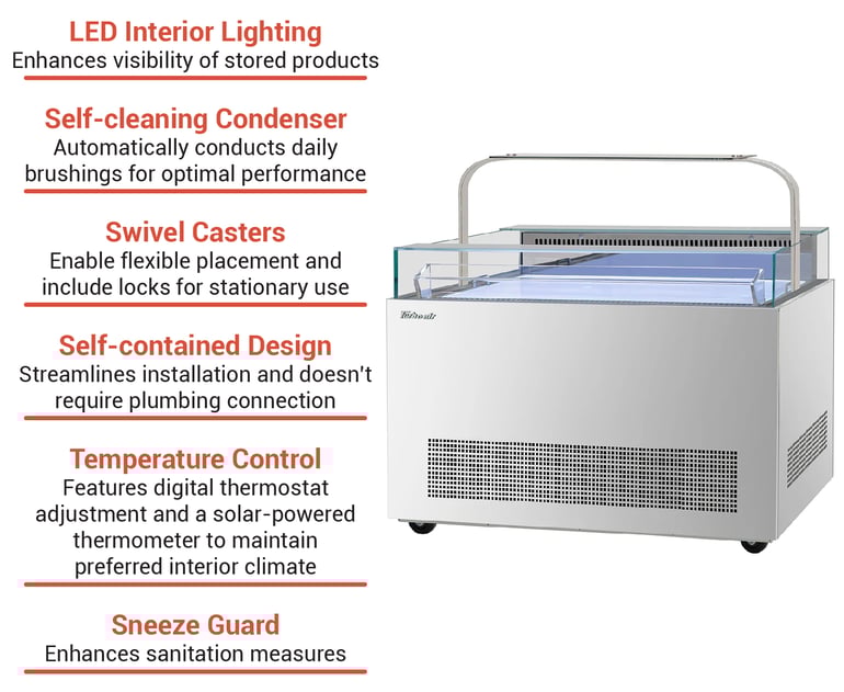 Turbo Air TOS-50NN-D-S 50 1/4" Horizontal Open Air Cooler w/ (1) Level ...
