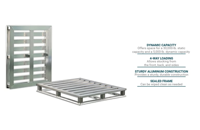 New Age 4-way Tube Frame Pallet - 48" x 40", Aluminum (99613)