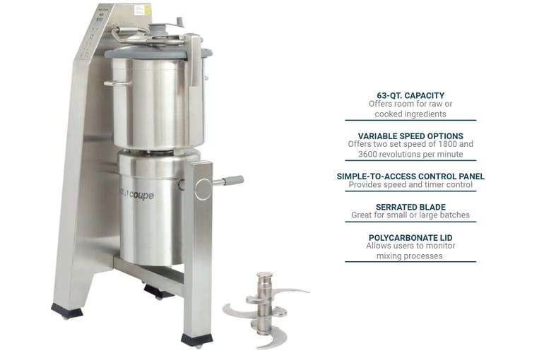 Robot Coupe R60T Vertical Cutter Mixer w/ 63 qt Stainless Tilt Cutter ...