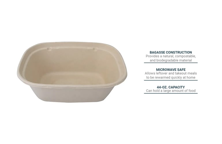 ITI 44 oz Sugar Cane Rectangular Container (TG-B-1300)