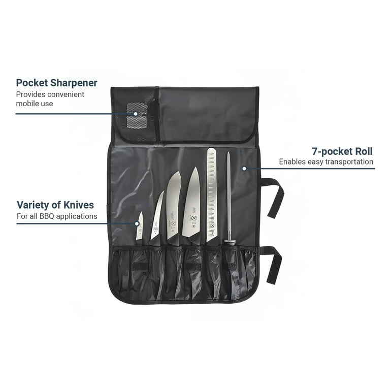 Mercer Culinary M13751 8 Piece BBQ Competition Set w/ Pocket Roll