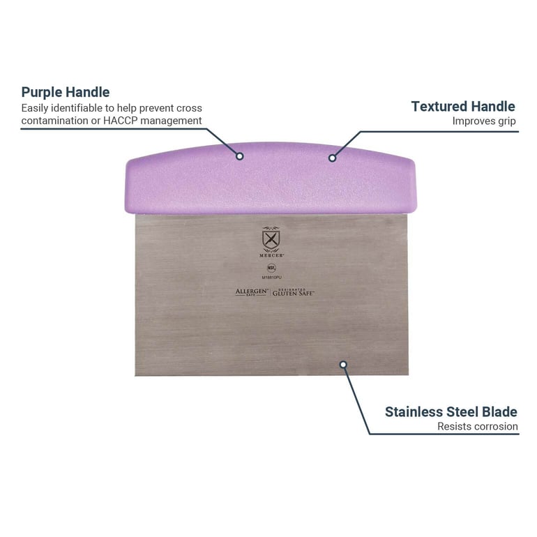 Mercer Culinary M18810PU Dough Cutter/Scraper w/ Purple Polypropylene ...