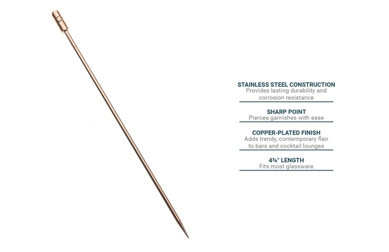 Barfly 4 2/5" Cocktail Pick w/ Grooved Top, Copper (M37030CP)