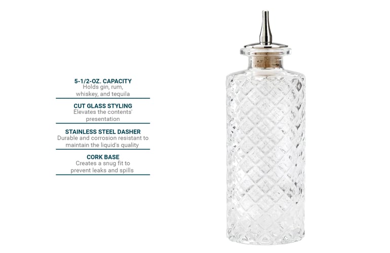 Barfly 5 1/10 oz Bitters Bottle w/ Stainless/Cork Dasher (M37172)