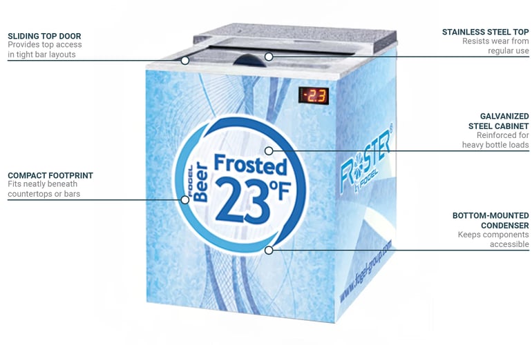 Fogel FROSTER-B-25-HCB 26" Forced Air Bottle Cooler - Holds (96) 12 oz ...