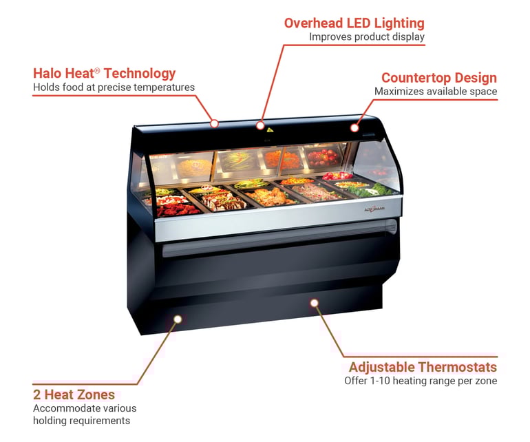 Alto-Shaam ED3SYS-72 72" Full Service Countertop Heated Display Case - 240v