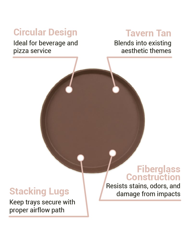 Cambro 1400TL138 13 49/50" Round Treadlite Tray, NonSkid, Fiberglass ...