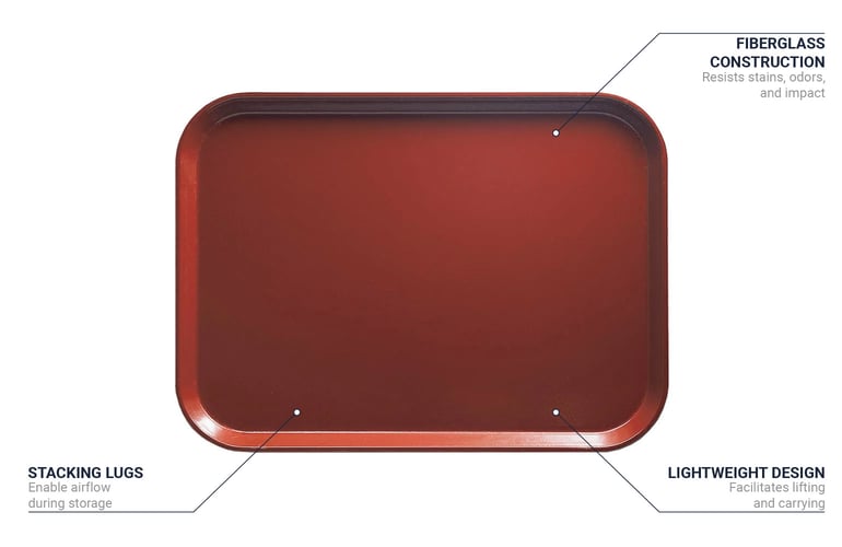Cambro 1826501 Fiberglass Camtray® Cafeteria Tray - 25 3/4"L x 17 4/5"W ...