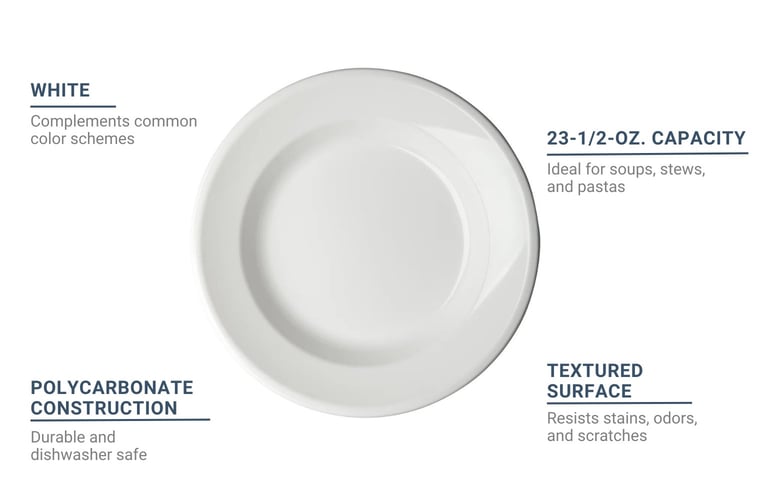 Cambro 90SPCW148 23 1/2 oz Round Plastic Soup Bowl, White