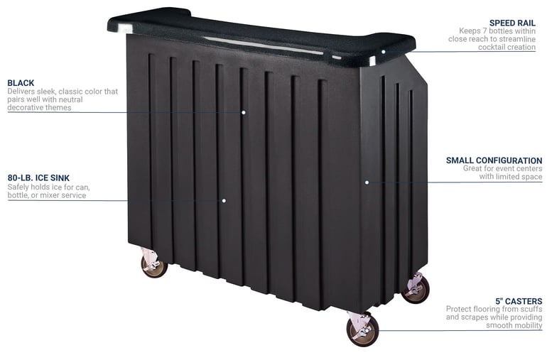 Cambro BAR540DS670 54" Cambar® Portable Bar - 100 lb Ice Sink, Speed ...