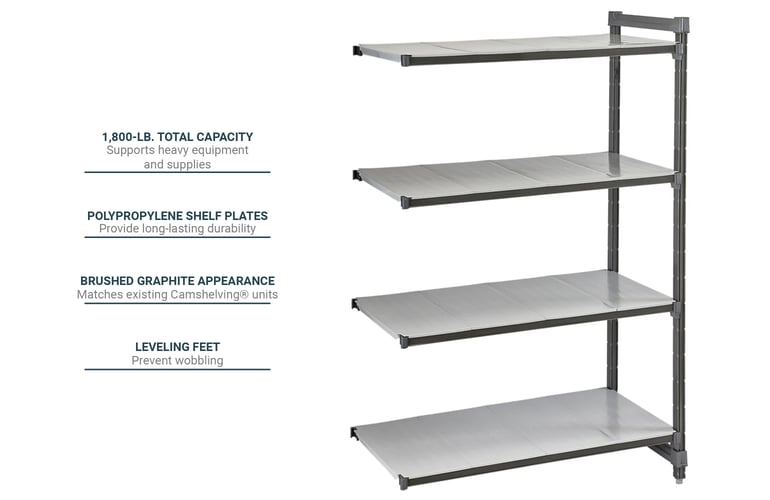 Cambro CBA245464S4580 54" NSF 4-Tier Polymer Shelf Kit - Camshelving ...