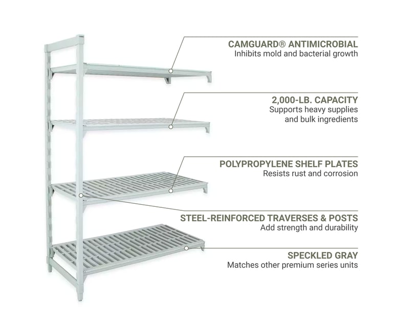 Cambro CPA214284V4PKG 42" NSF 4-Tier Polymer Shelf Kit - Camshelving ...