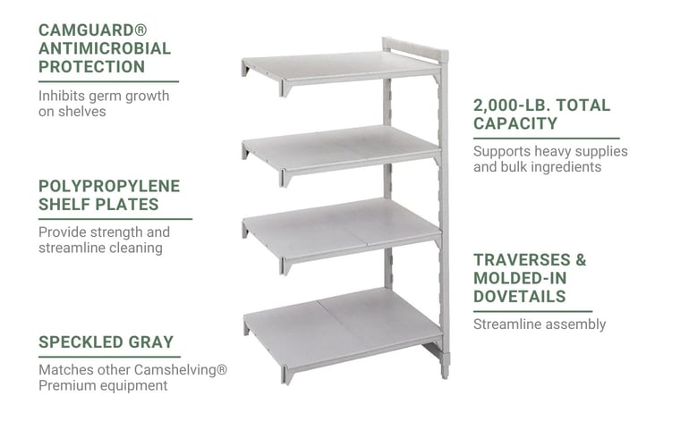 Cambro CPA217264S4PKG 72" NSF 4-Tier Polymer Shelf Kit - Camshelving ...