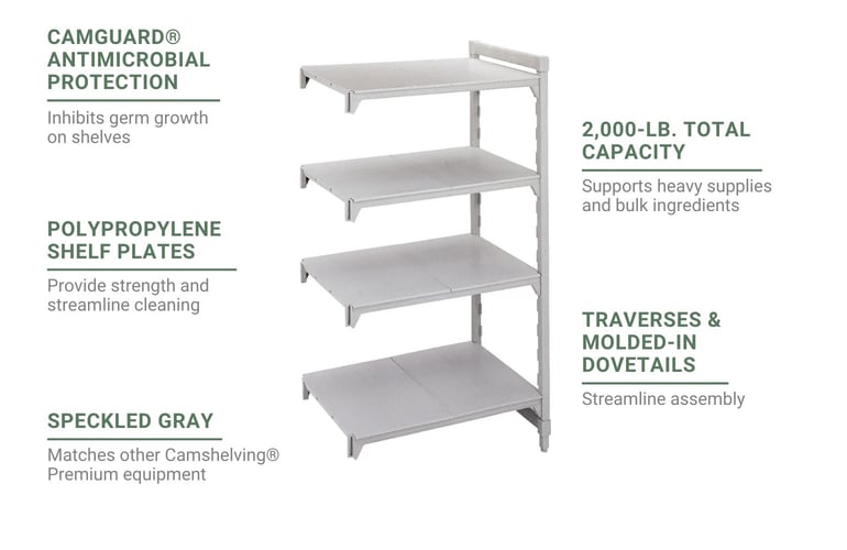 Cambro CPA217284S4PKG 72" NSF 4-Tier Polymer Shelf Kit - Camshelving ...