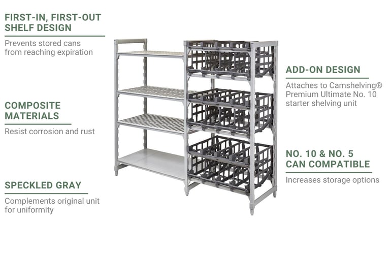 Cambro CPA243672C96480 Camshelving® Add On Stationary Can Rack w/ (96 ...