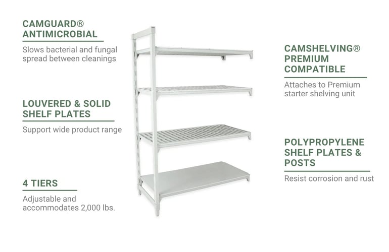 Cambro CPA243672VS4480 36" NSF 4-Tier Polymer Shelf Kit - Camshelving ...