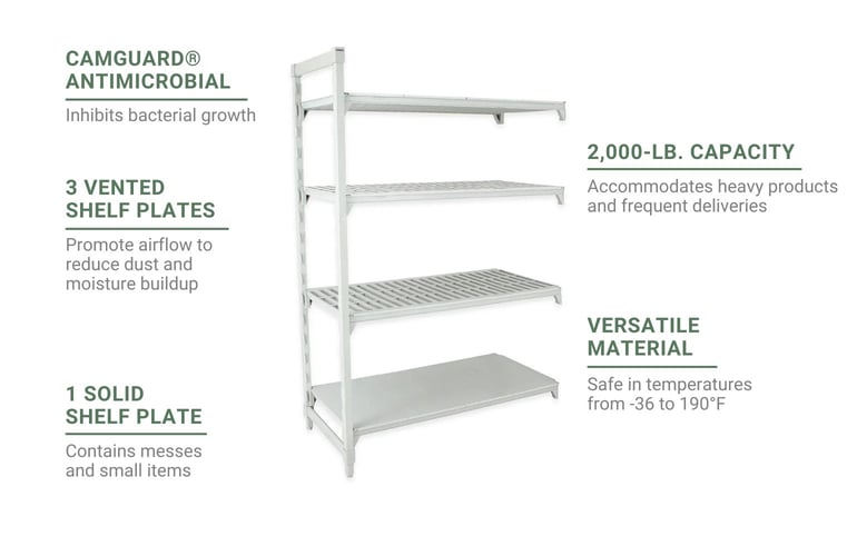 Cambro CPA246072VS4480 60" NSF 4-Tier Polymer Shelf Kit - Camshelving ...