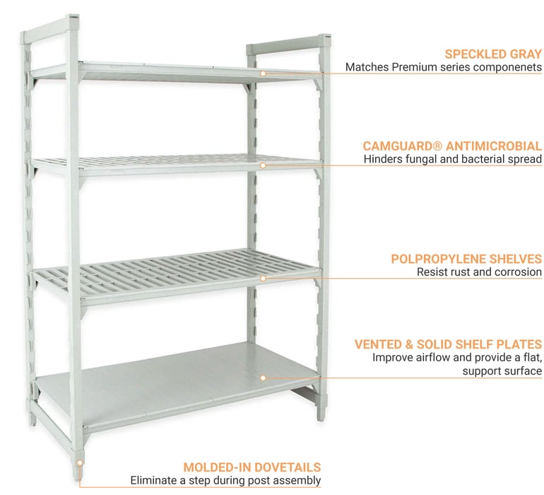 Cambro CPU243664VS4480 36" NSF 4-Tier Polymer Shelf Kit - Camshelving ...