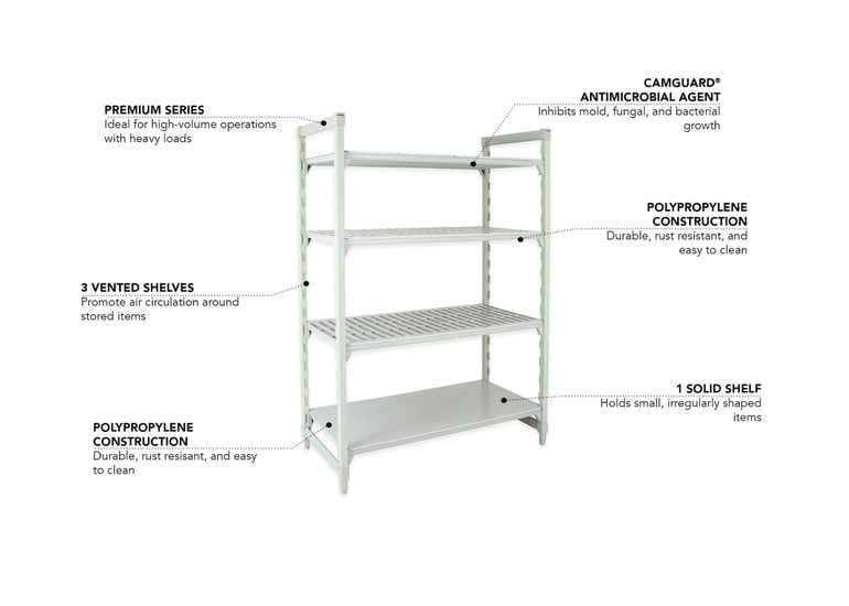 Cambro CPU244284VS4PKG 42" NSF 4-Tier Polymer Shelf Kit - Camshelving ...